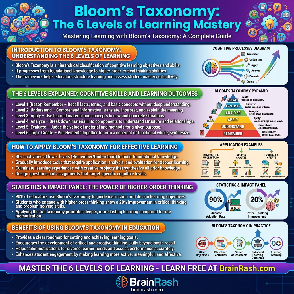 Bloom's Taxonomy: The 6 Levels of Learning Mastery | Blog | BrainRash